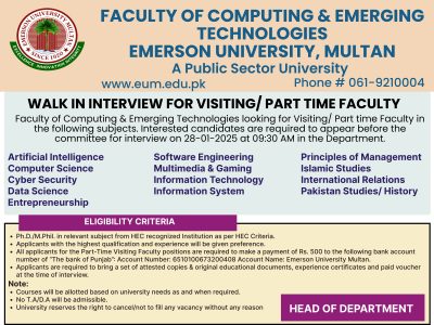NEWS – Emerson University Multan